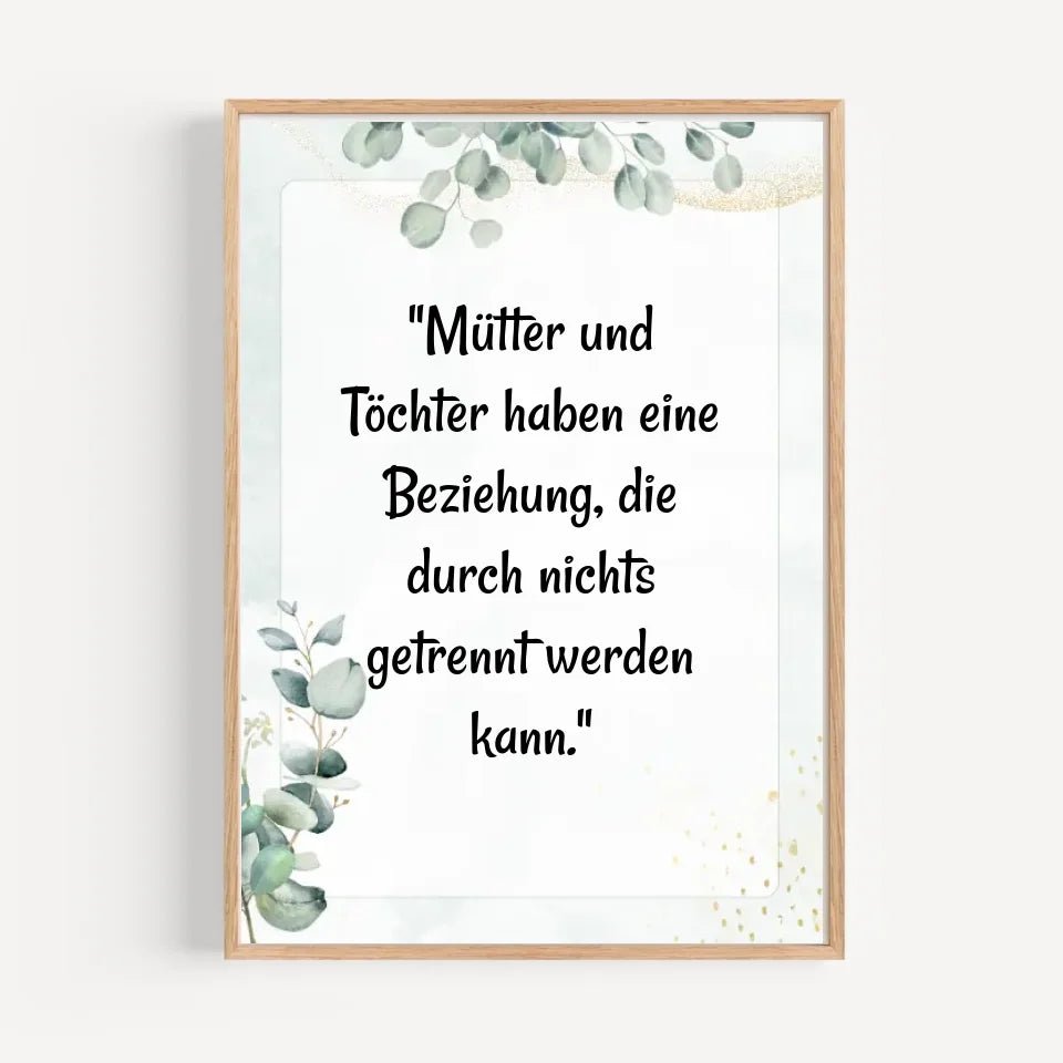 Mutter Tochter Spruch Poster Geschenk selber gestalten